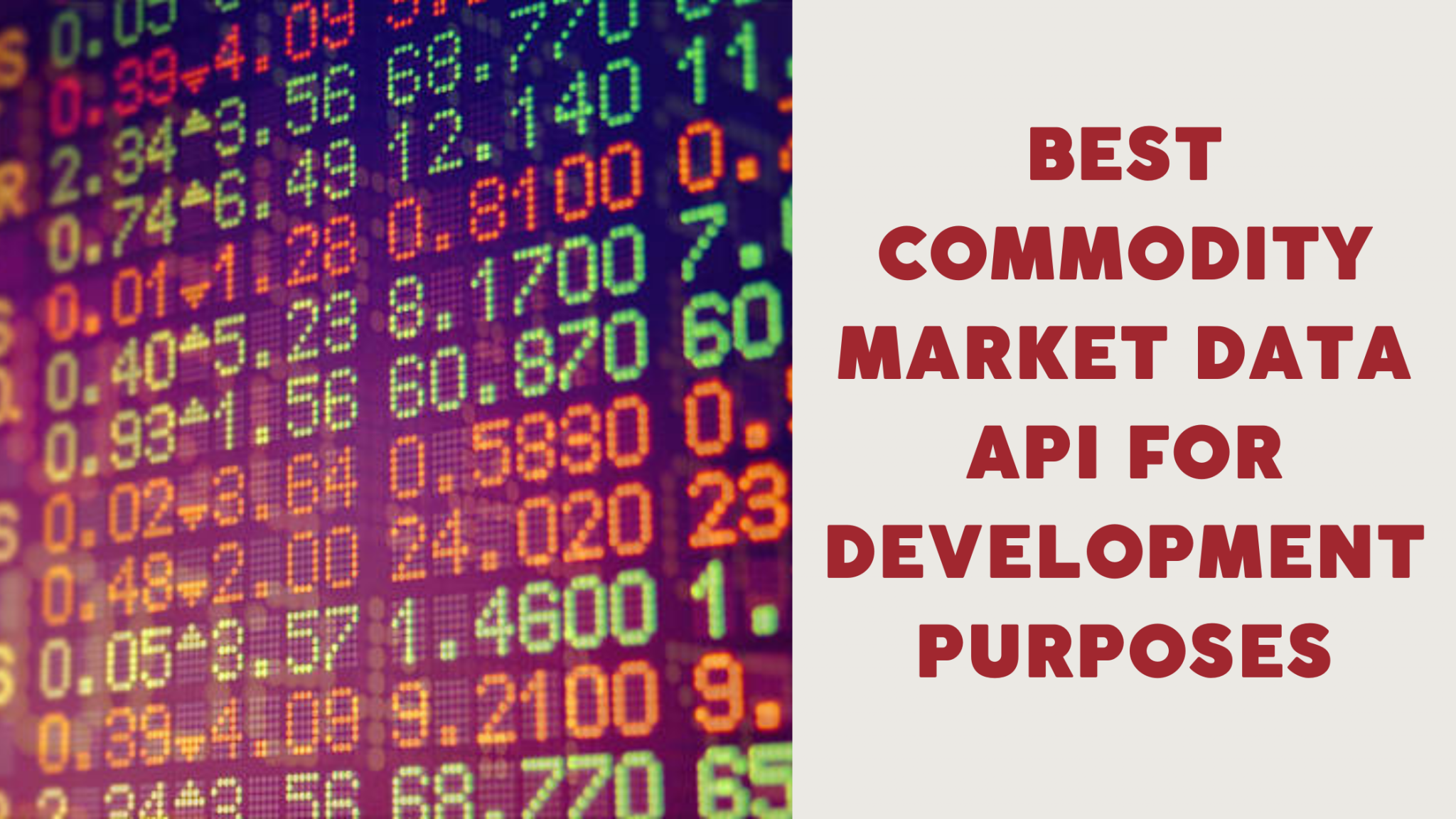 Best Commodity Market Data API For Development Purposes – TheStartupFounder.com